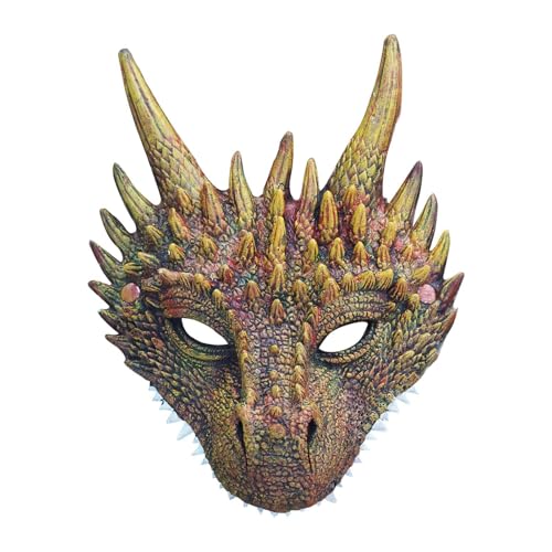 Masque Dragon 3D Or Réaliste – Costume Unique